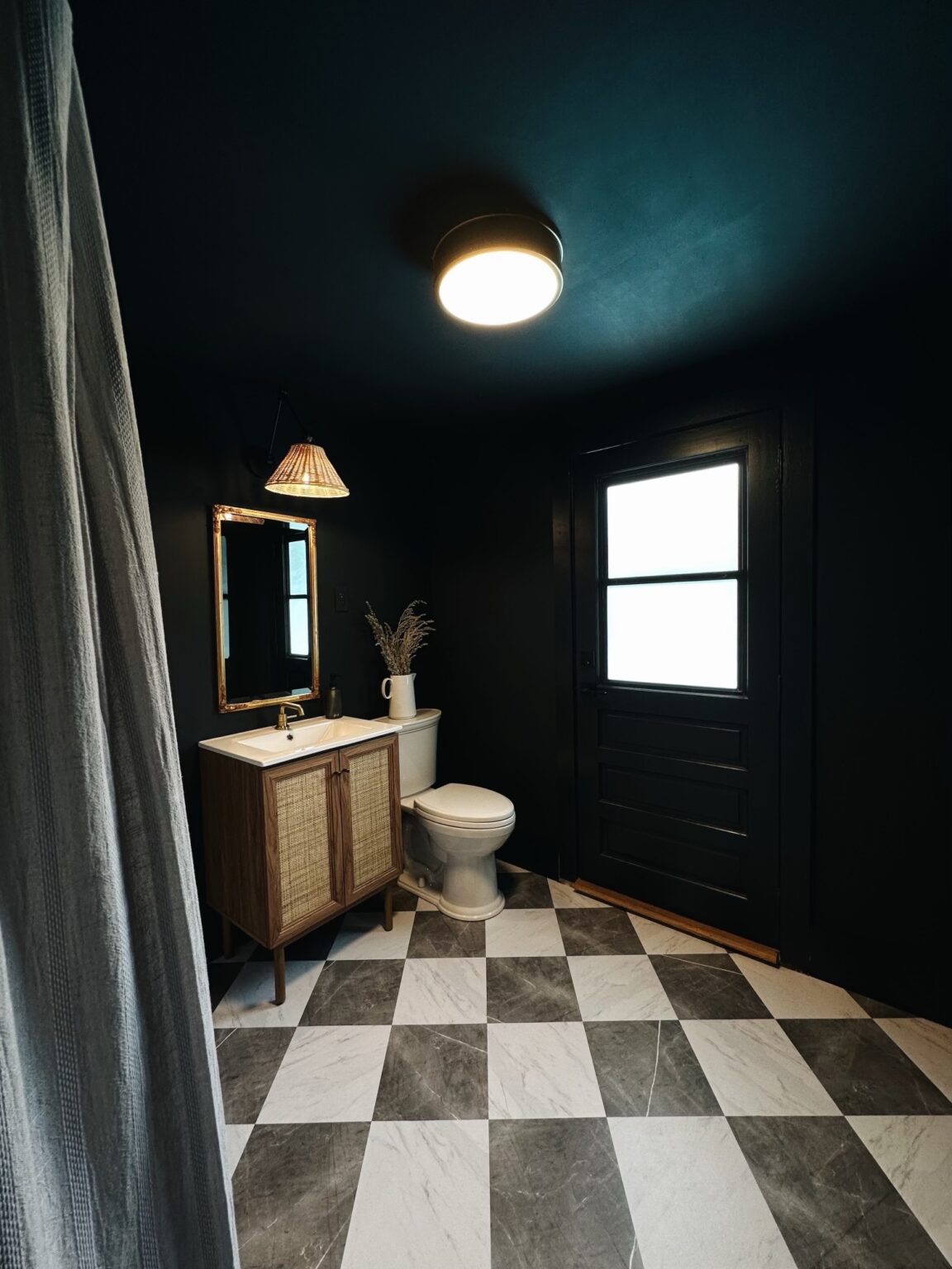 Our Dark Navy Bathroom - attherandalls.com